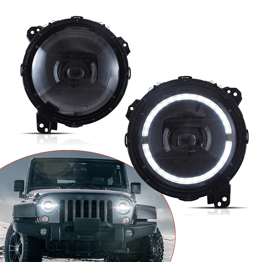VLAND Full LED Headlights For 2018-2023 Jeep Wrangler JL Gladiator JT ...