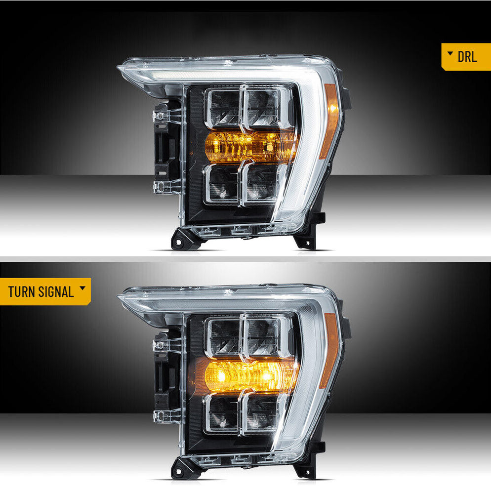 VLAND LED Headlights For Ford F150 2021-2023 Reflector Dual Beam Lens ...