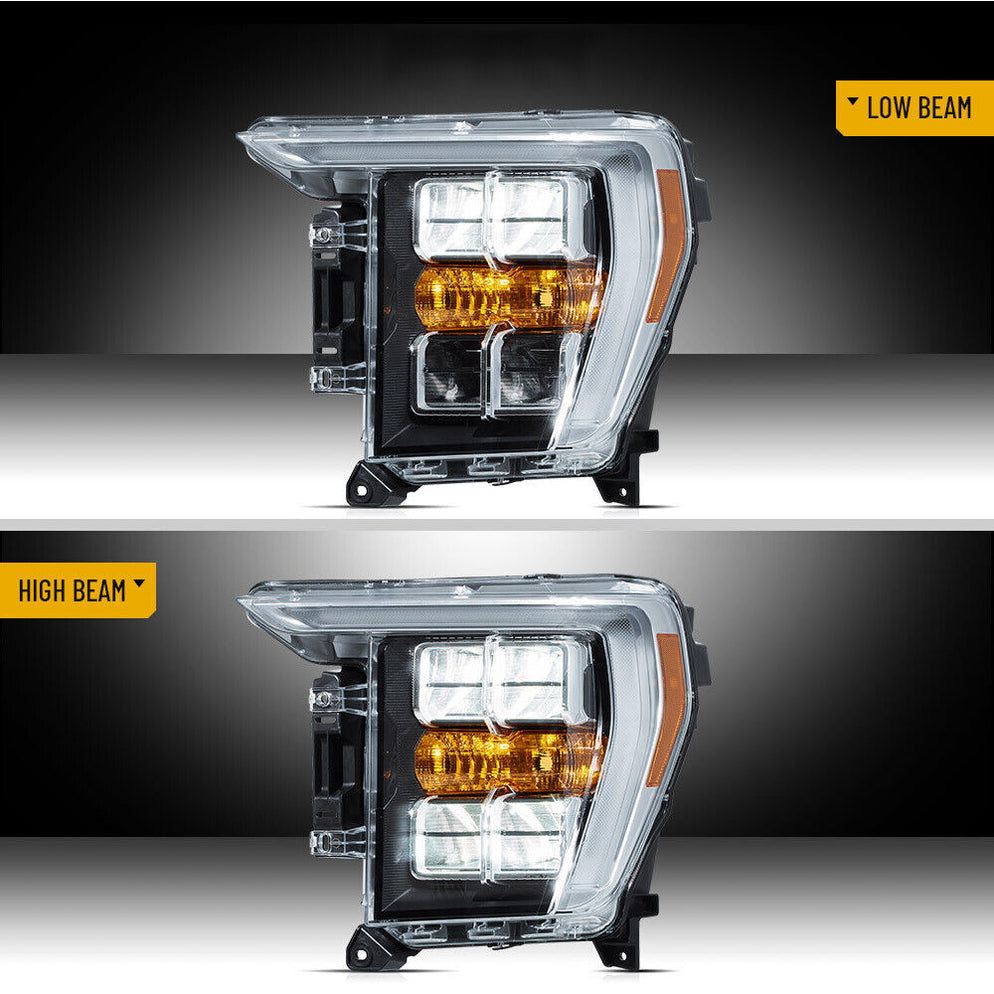 VLAND LED Headlights For Ford F150 2021-2023 Reflector Dual Beam Lens ...