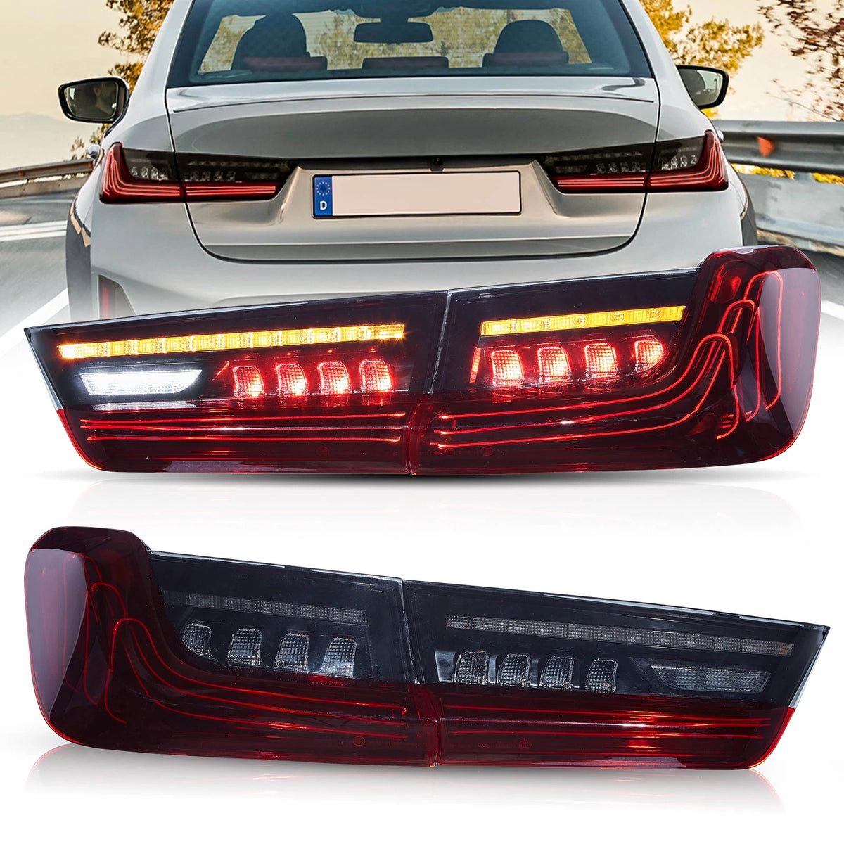 VLAND Feux arrière laser à LED pour BMW Série 3 G20 2019-2023 avec cli ...