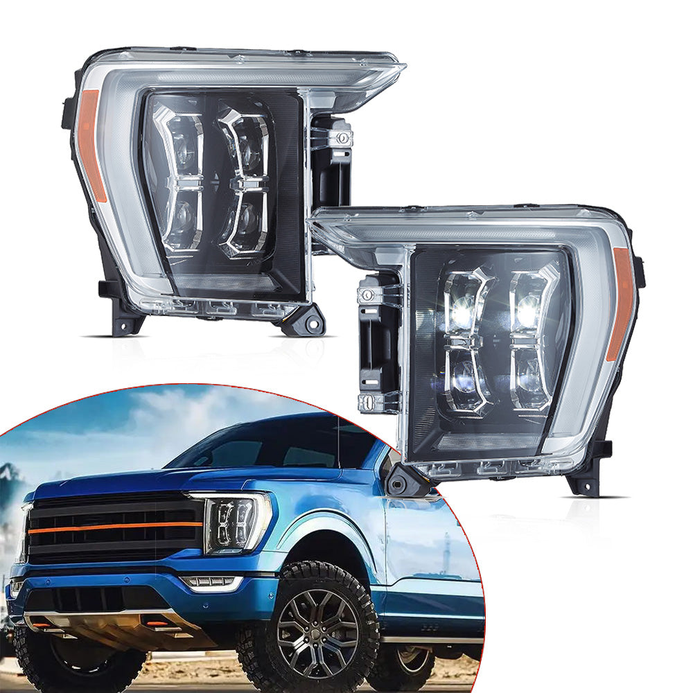 VLAND LED Projector Headlights Fit For 2021-2023 Ford F150 14th gen F ...