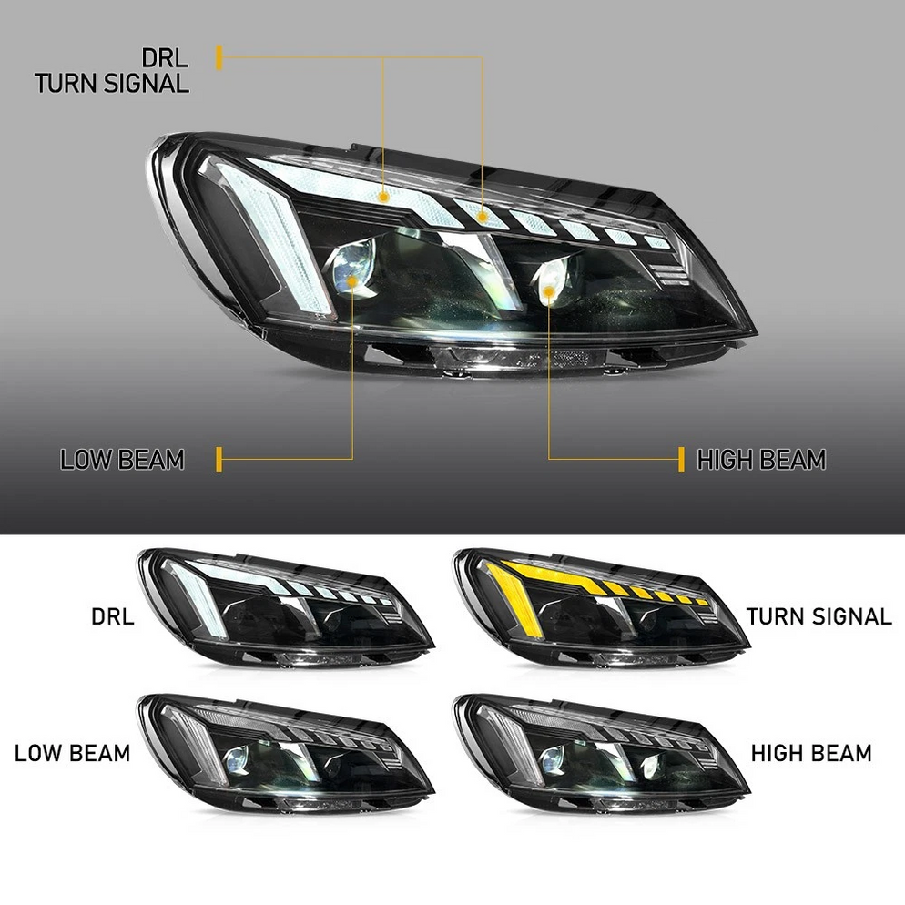 VLAND Full LED Projector Headlights For 2011-2015 Volkswagen Passat W ...