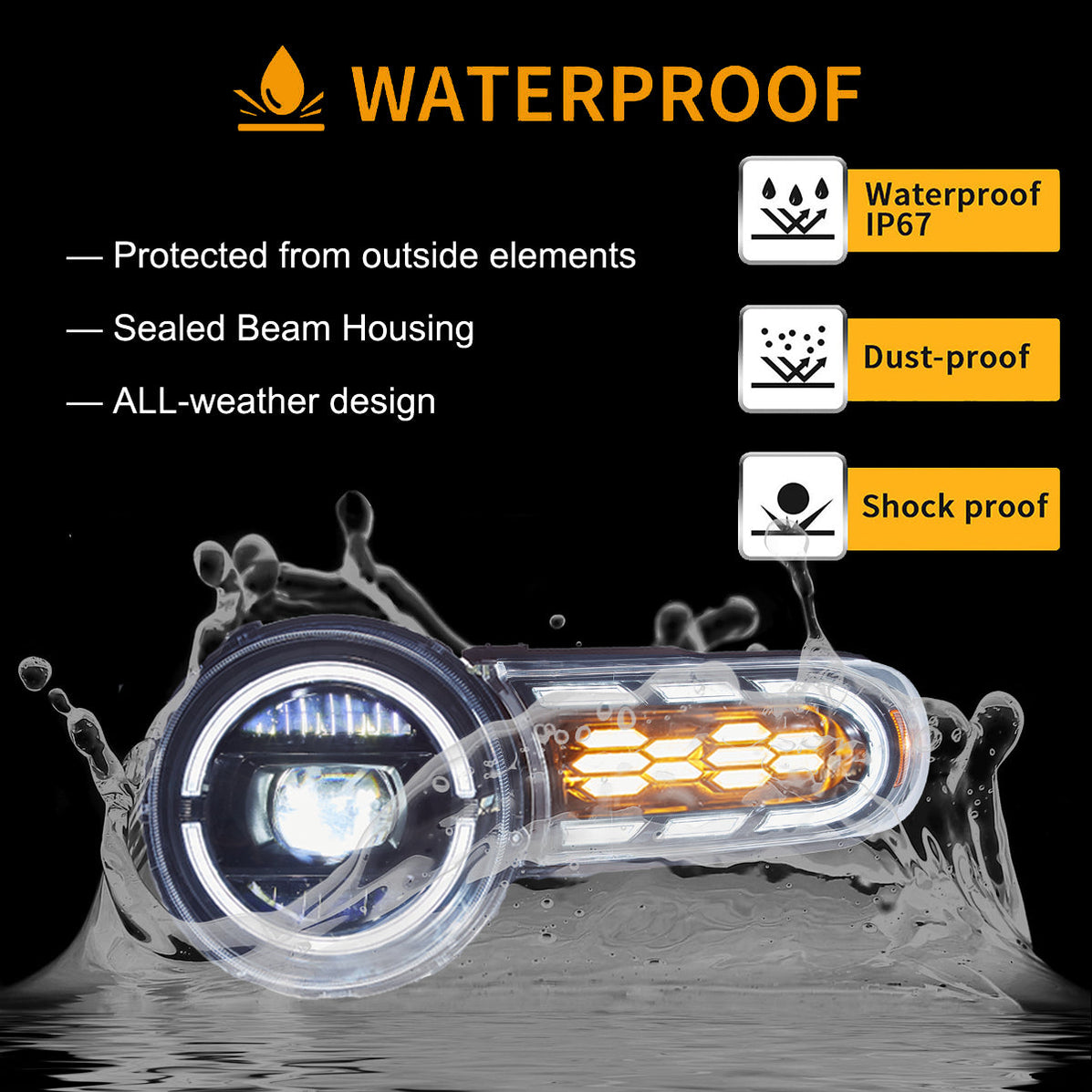 VLAND LED Dual Beam Headlights For Toyota FJ Cruiser 2007-2023 with Dy ...