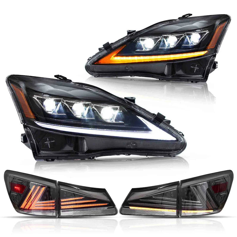 VLAND Full LED Headlights + Taillights For 2006-2013 Lexus IS 250 350 ...