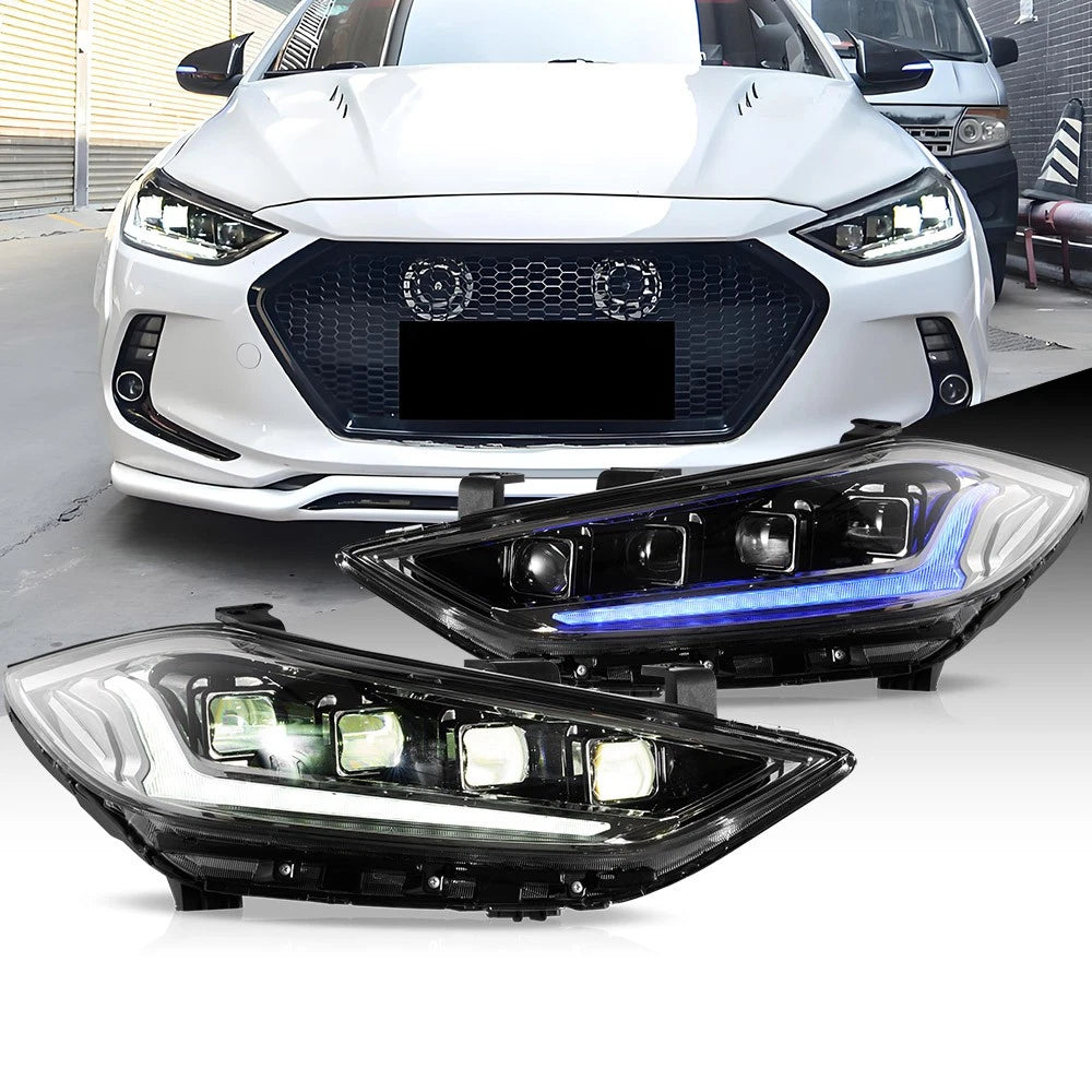 VLAND LED Headlight For 2017-2018 Hyundai Elantra W/Sequential Turn ...