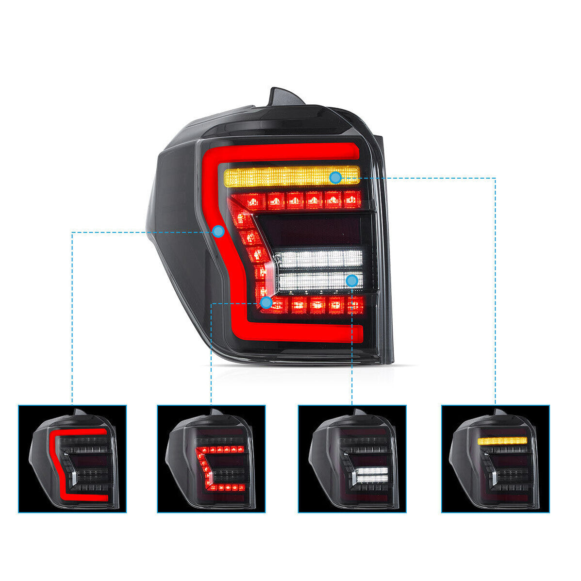 VLAND LED Tail Lights For Toyota 4Runner 2010-2024 w/Sequential Turn S ...