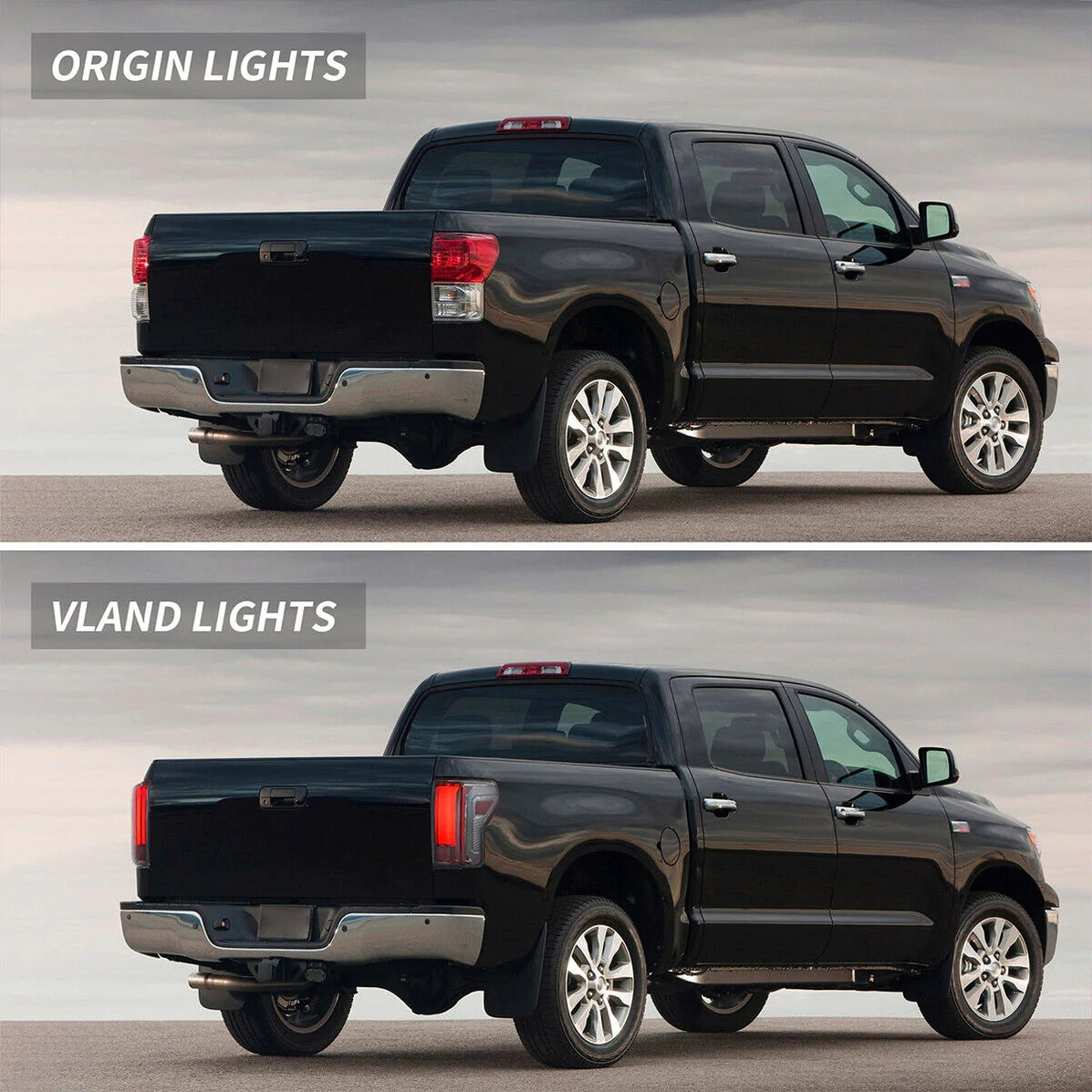 VLAND LED Smoked Tail Lights For 2007-2013 Toyota Tundra With Start-up ...