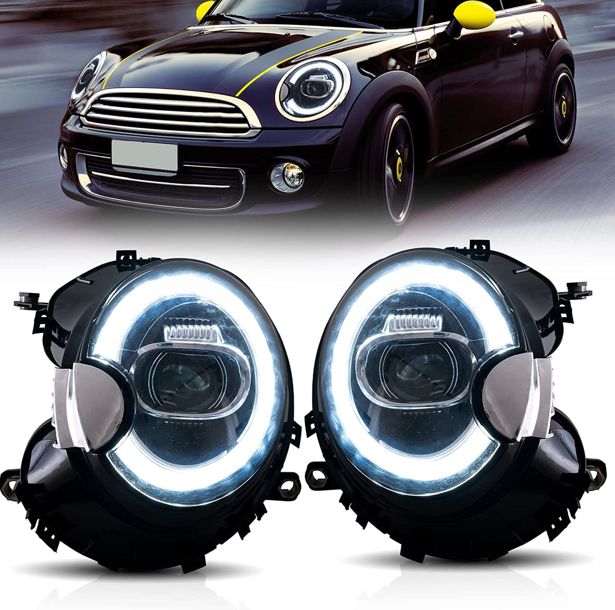 VLAND LED Projector Headlights For BMW Mini Cooper 2007-2013 R55 R56 R ...