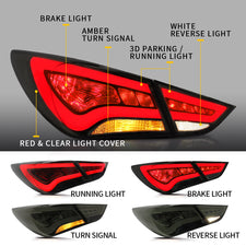 VLAND Full LED Tail Lights For 2011-2014 Hyundai Sonata 6th Gen Sedan ...