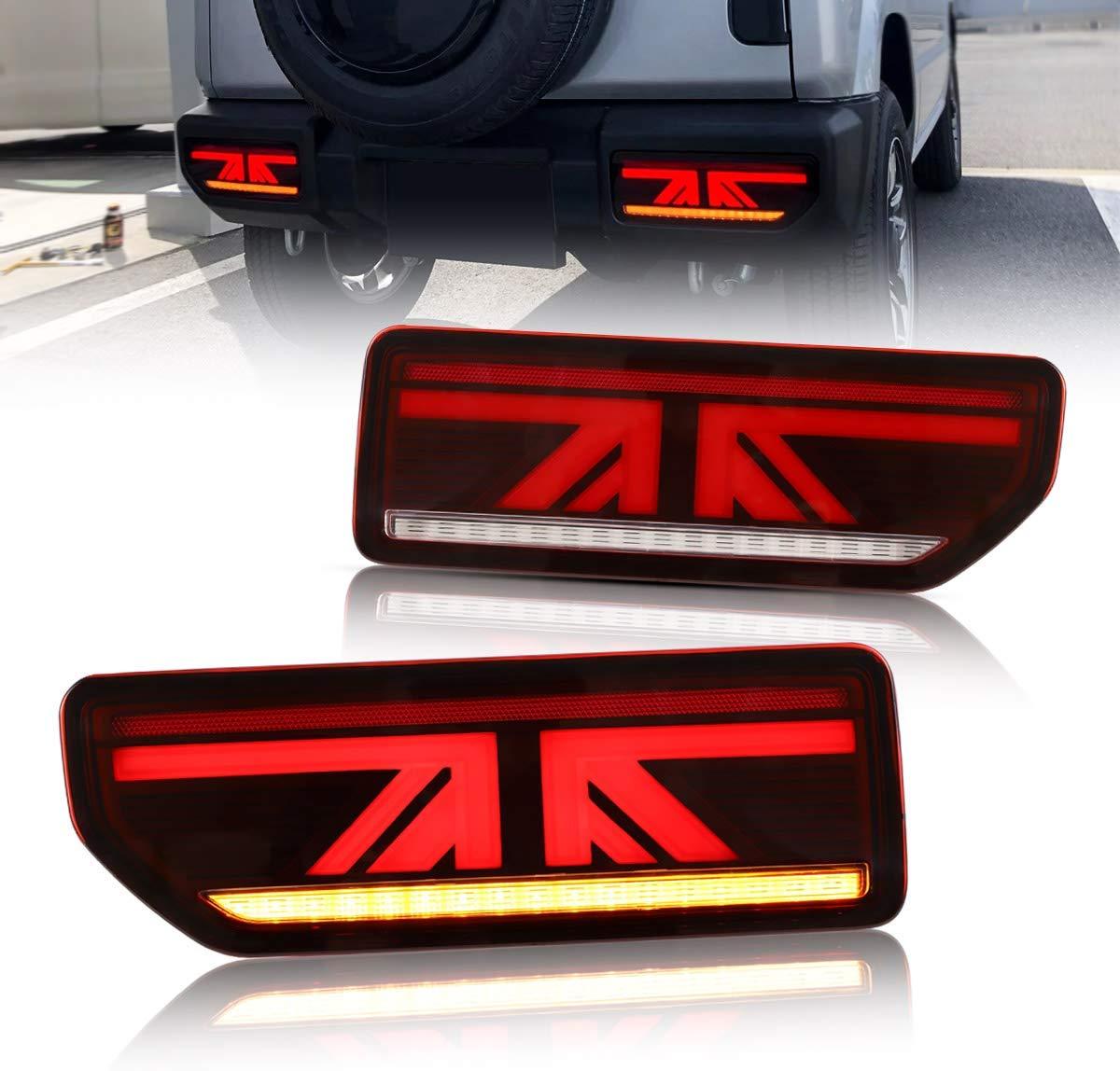 VLAND for Suzuki Jimny LED Rear Lights 2019-up Smoked / Red Clear ABS ...