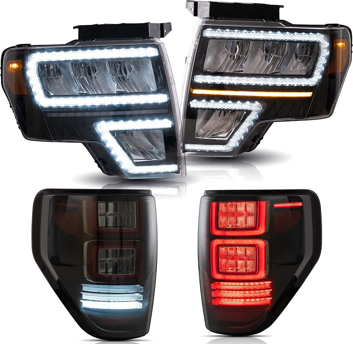VLAND LED Headlights And Tail lights Assembly Fit for Ford F150 2009-2 ...