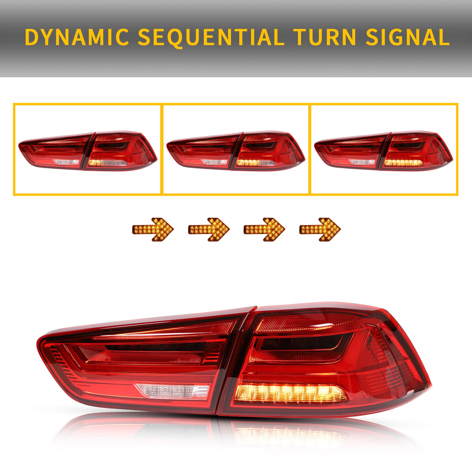 VLAND Full LED Tail Lights for Mitsubishi Lancer EVO X 2008-2018 ...