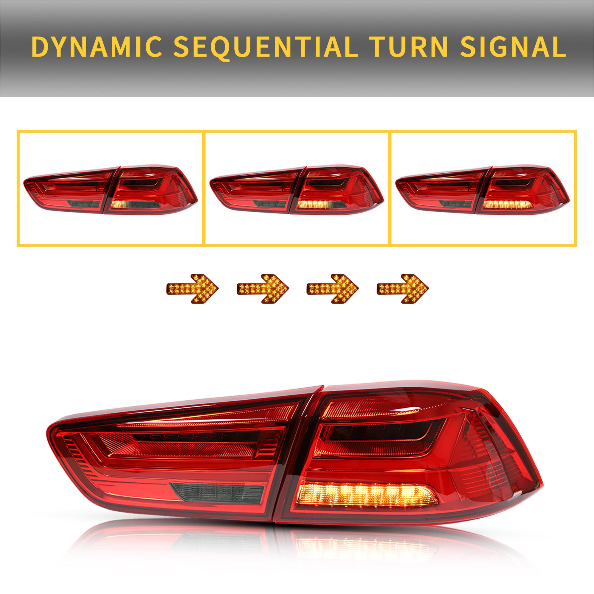 VLAND Full LED Tail Lights for Mitsubishi Lancer EVO X 2008-2018 ...