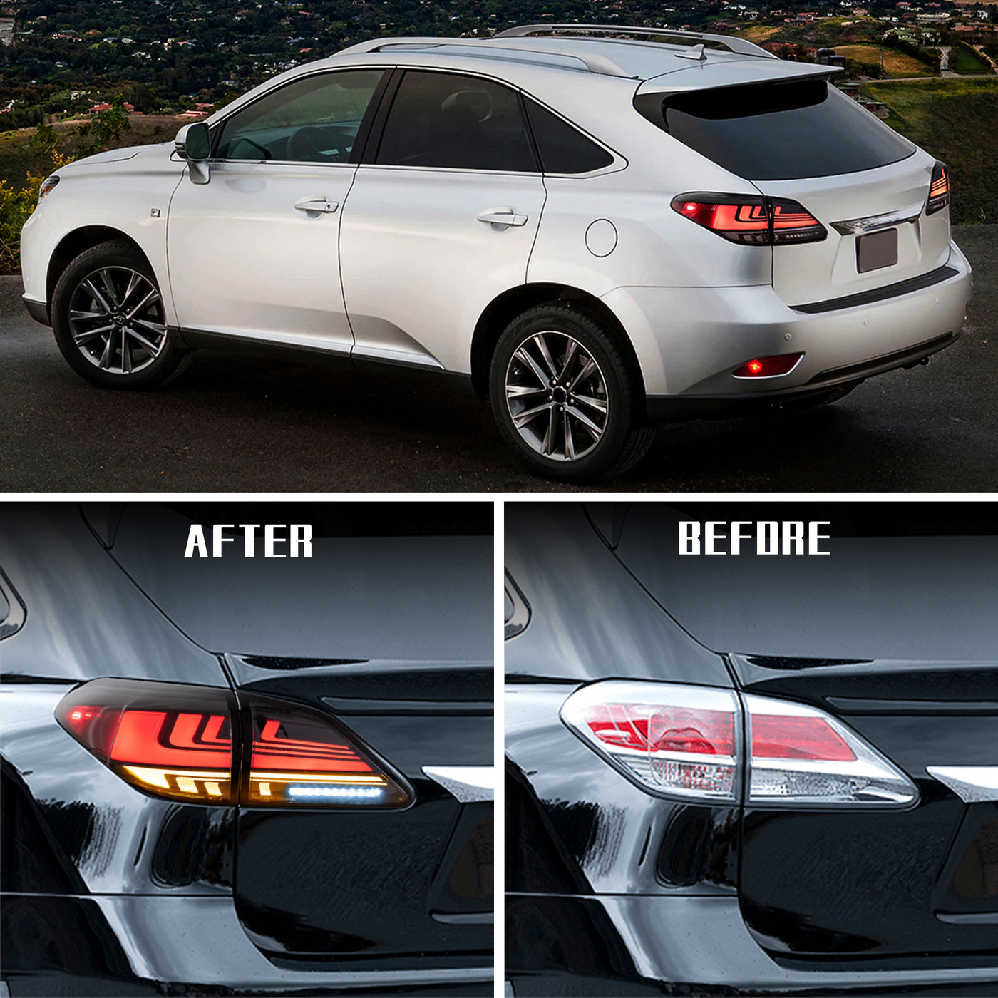 VLAND Full LED Tail Lights For Lexus RX 270/330/350/450H 2009-2015 Wit ...