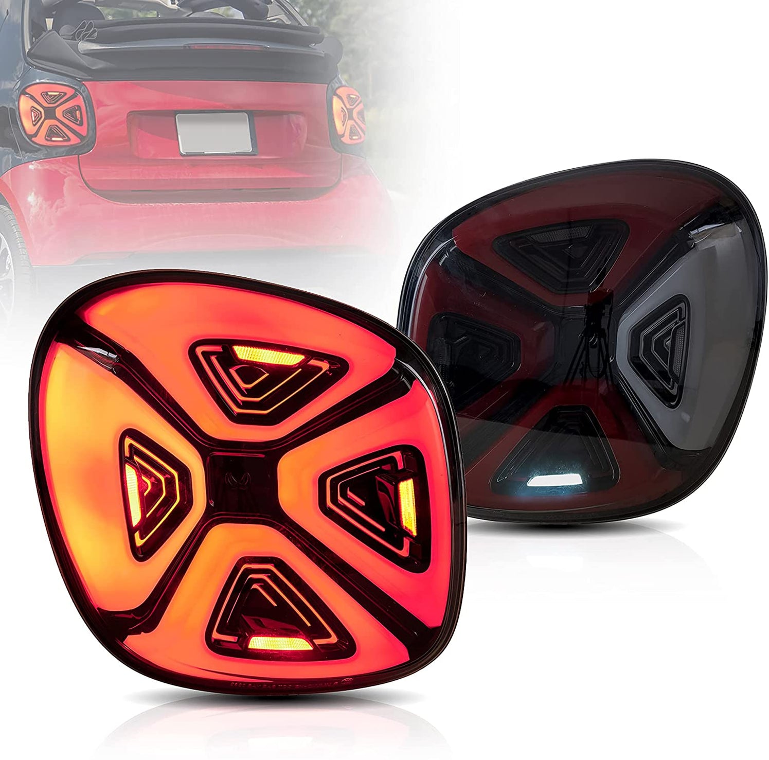 VLAND Full LED Tail Lights For Mercedez Benz Smart 453 Fortwo/Forfour ...