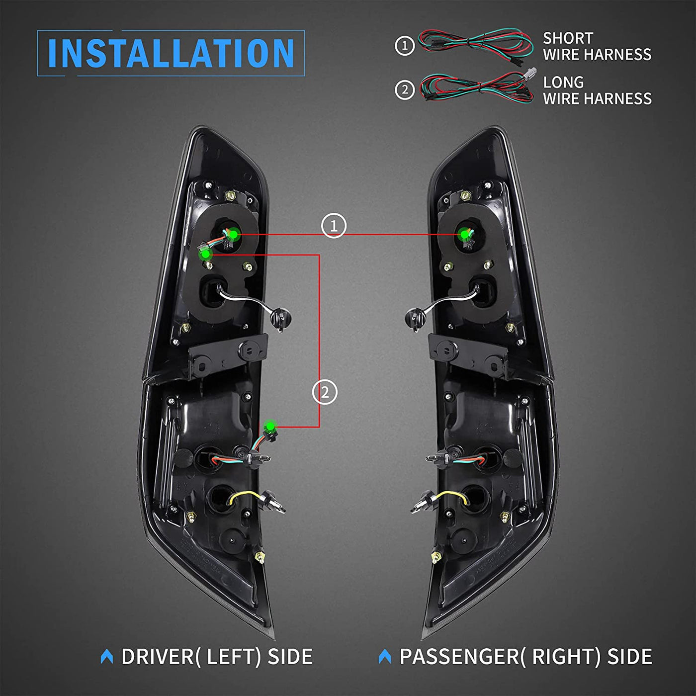 VLAND LED Tail Lights For Mitsubishi Lancer & EVO X 2008-2017 with Dyn ...
