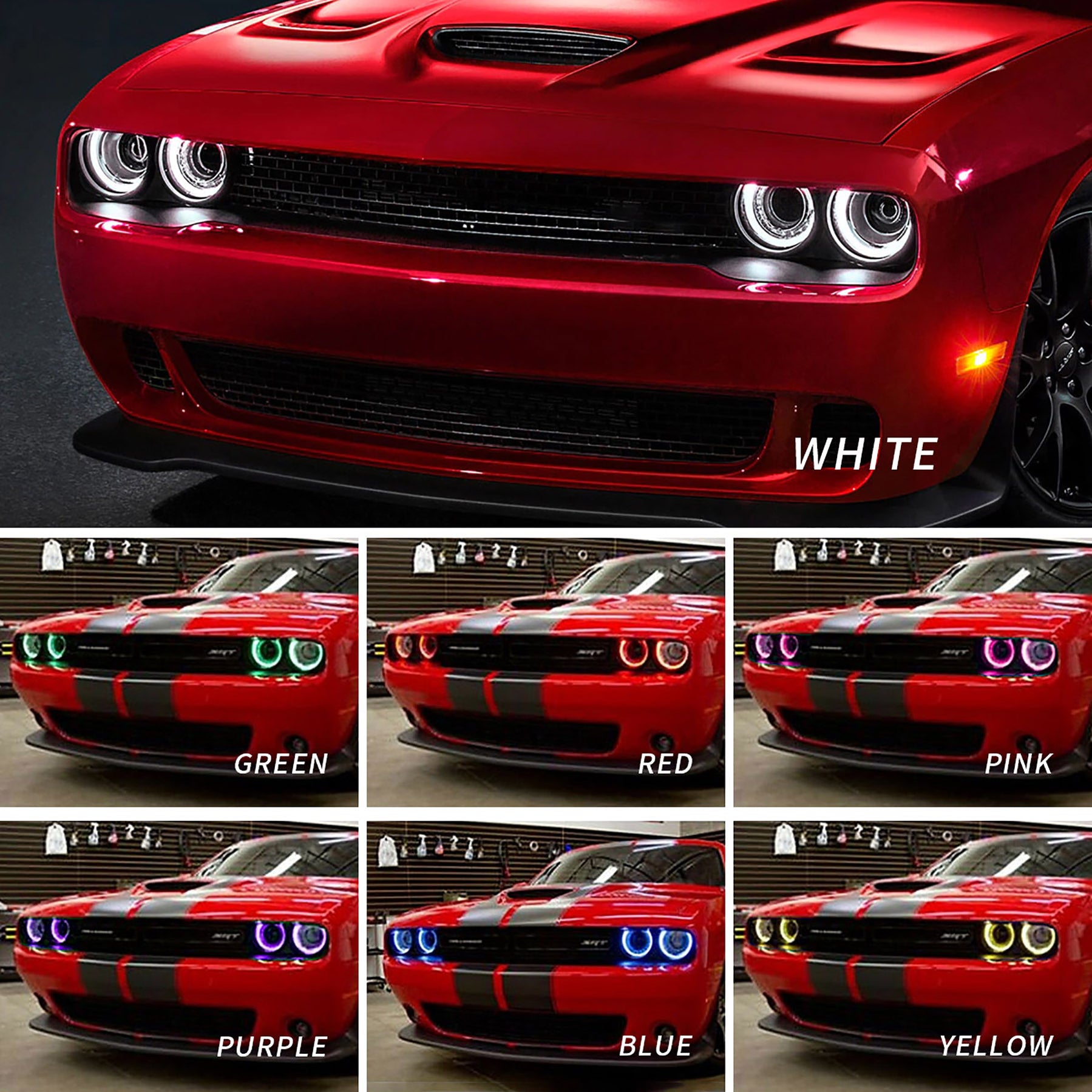 VLAND Dual Beam/RGB LED Headlights For Dodge Challenger 2015-2023 ...