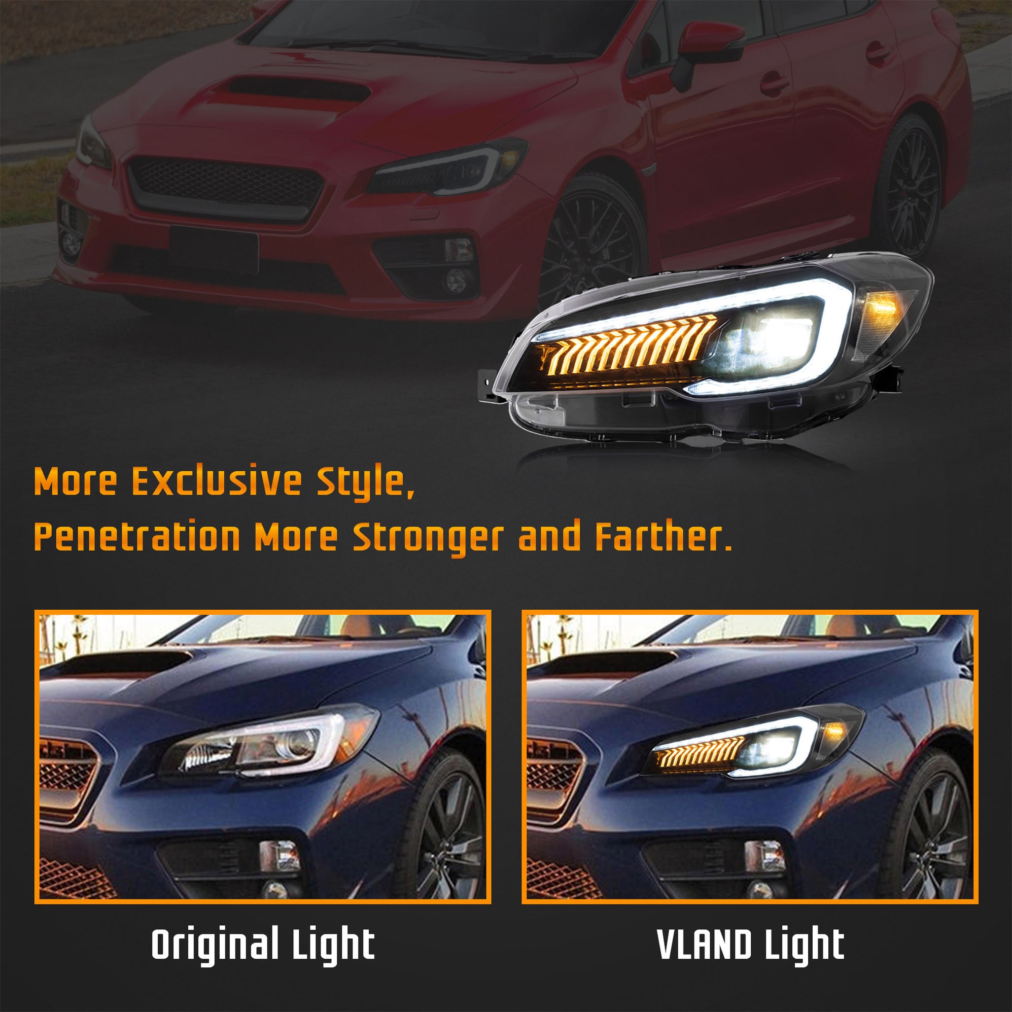 Plug&Play VLAND LED Projector Headlights For Subaru WRX 2015-2021 ...