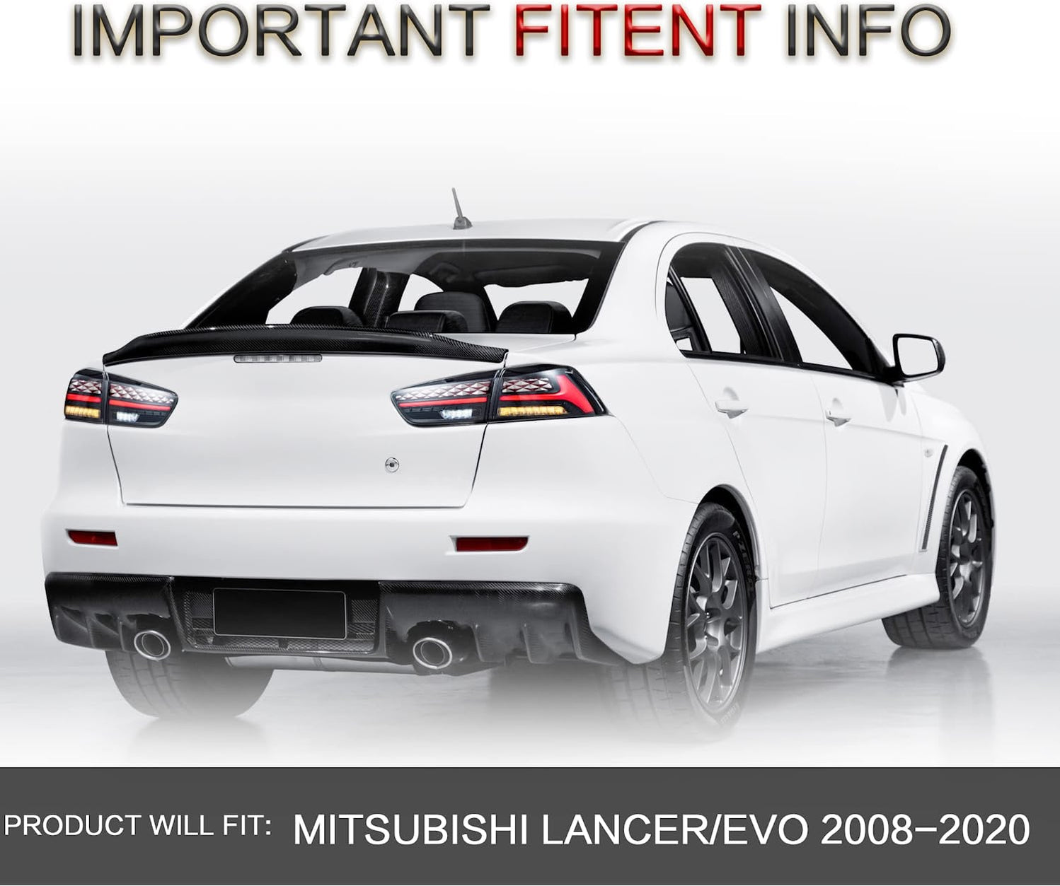 Plug&Play VLAND LED Tail Lights For Mitsubishi Lancer EVO X 2008-2018 ...