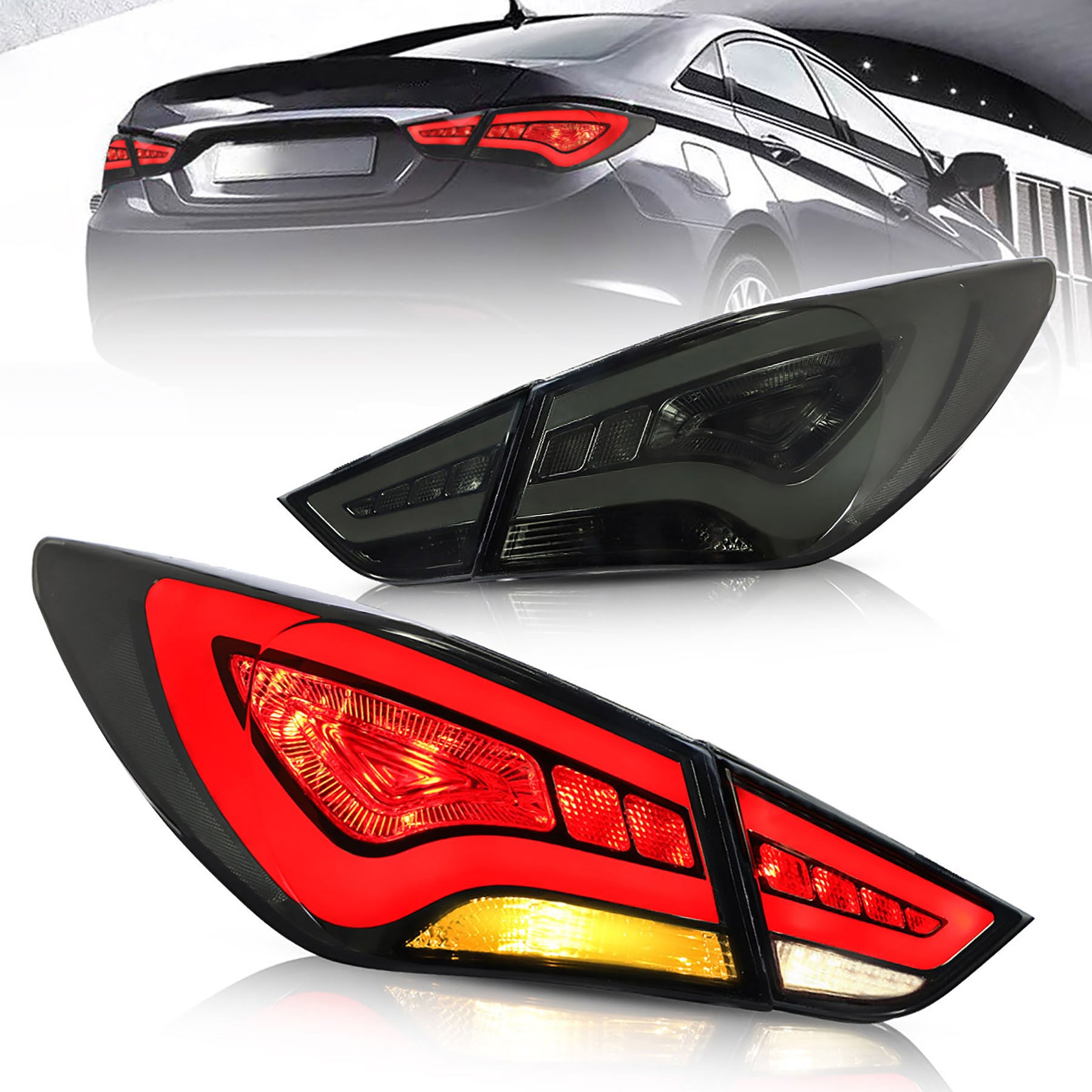 VLAND Full LED Tail Lights For 2011-2014 Hyundai Sonata 6th Gen Sedan ...