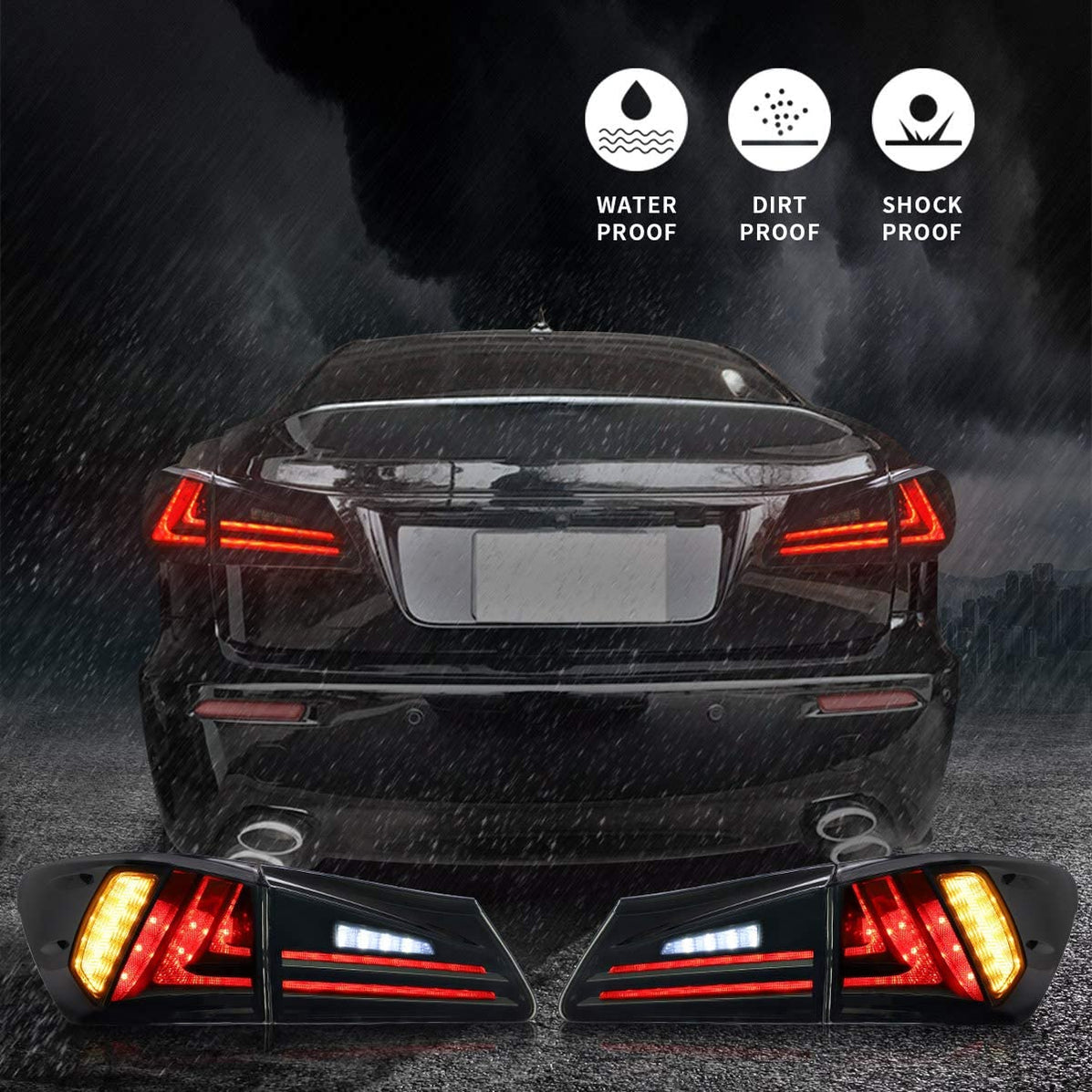 VLAND Full LED Tail Lights for Lexus IS250 IS350 2006-2012 IS200d IS F ...