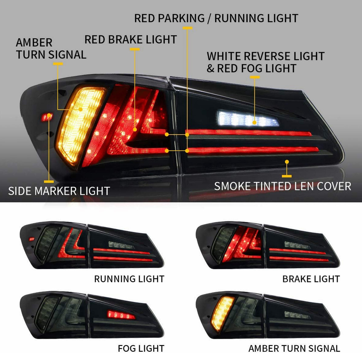 VLAND Full LED Headlights And Taillights For Lexus IS250 IS350 ISF 200 ...