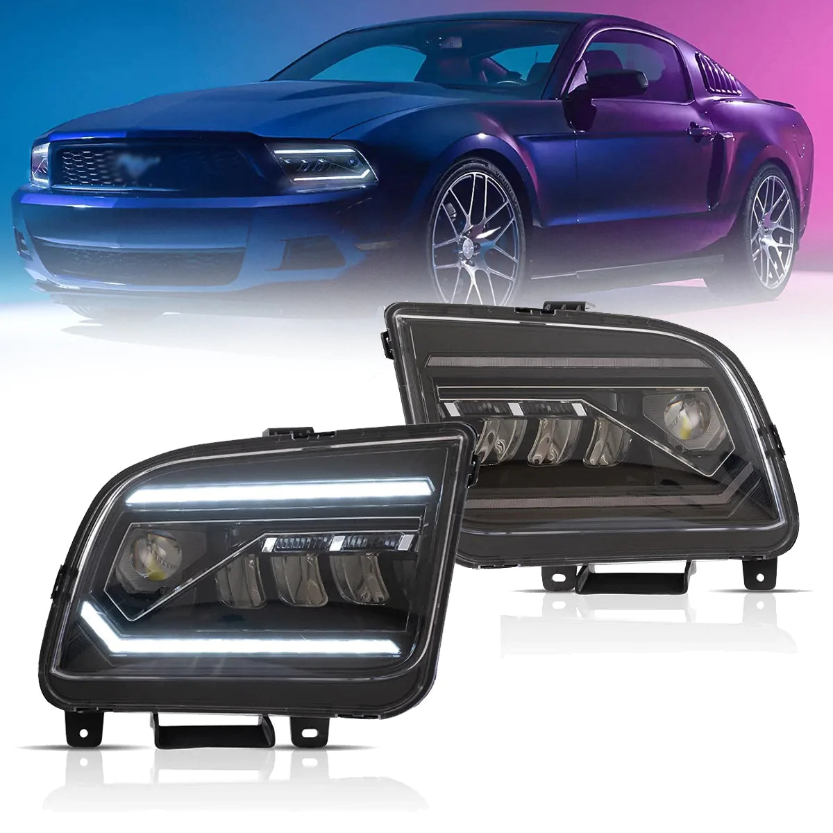 Plug&Play VLAND Full LED Headlights For Ford Mustang 2005-2009 With St ...