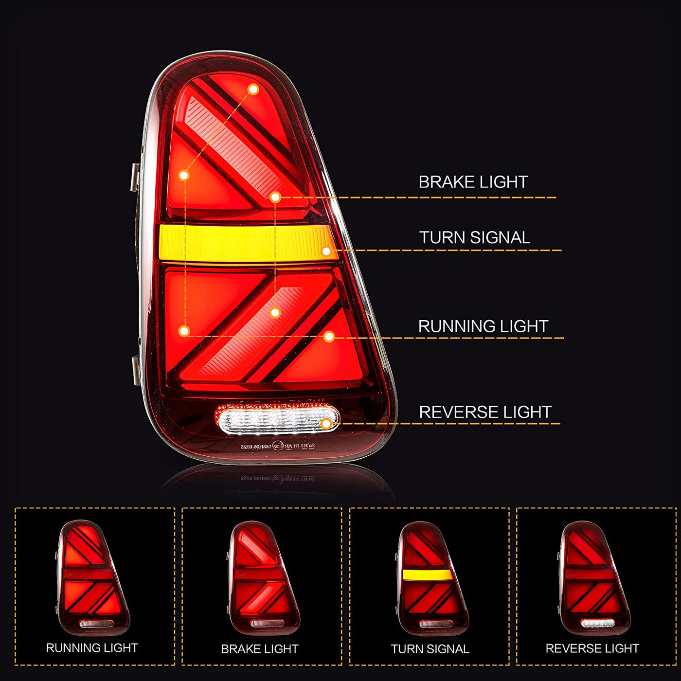 VLAND LED Tail Lights For Mini Cooper R50 R52 R53 2001-2006 [Mini Hatc ...