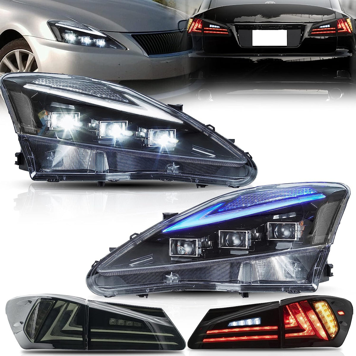 VLAND LED Headlights and Tail Lights For Lexus IS250/IS250C IS350/IS35 ...