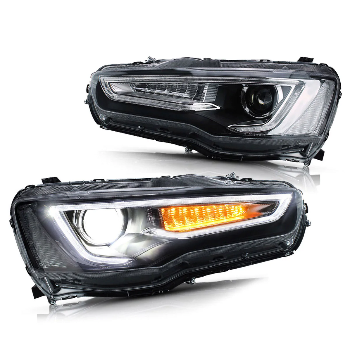 Plug&Play VLAND Dual Beam Projector Headlights for Mitsubishi Lancer E ...