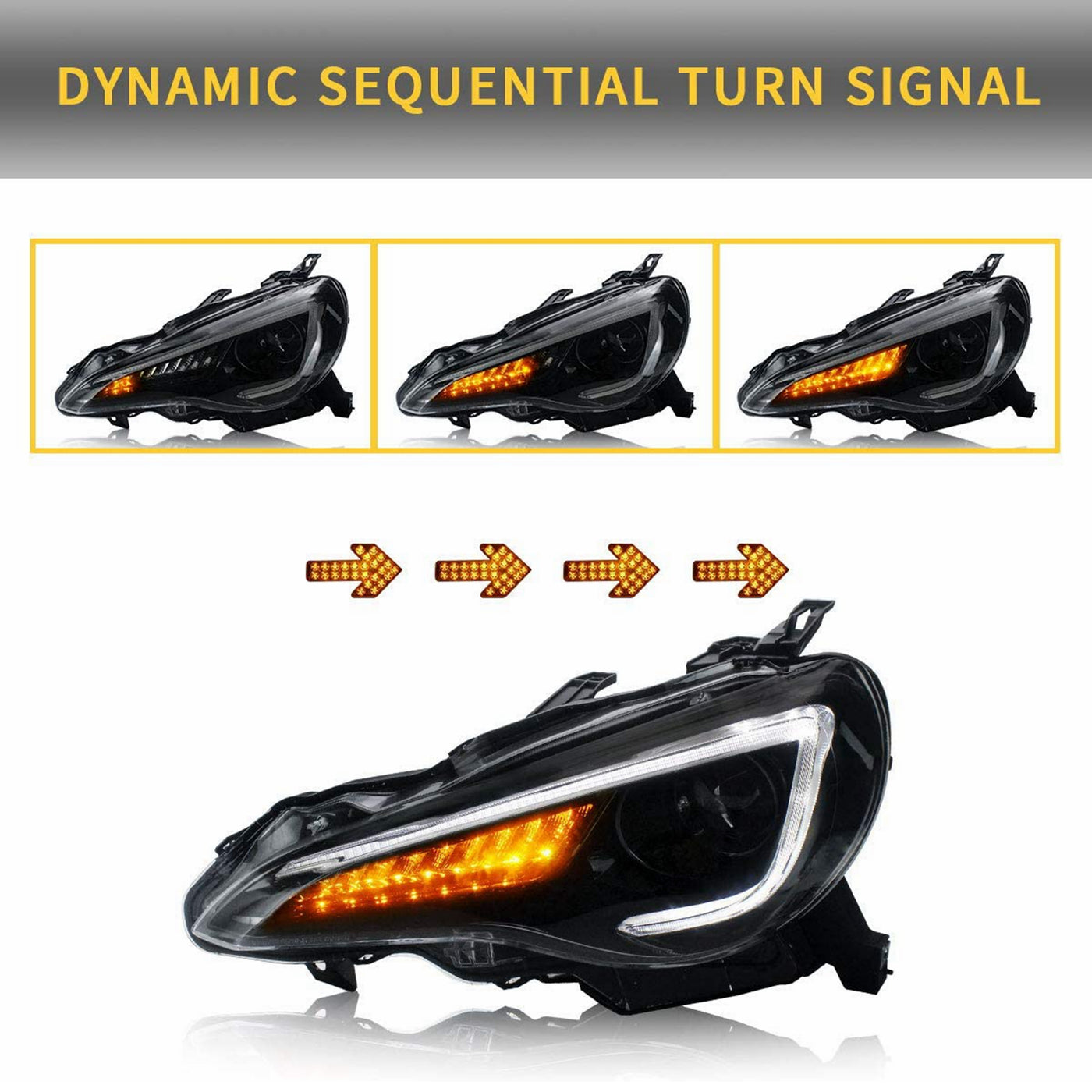 VLAND Dual Beam Projector Headlights | Full LED Tail Lights | Toyota 86 ...
