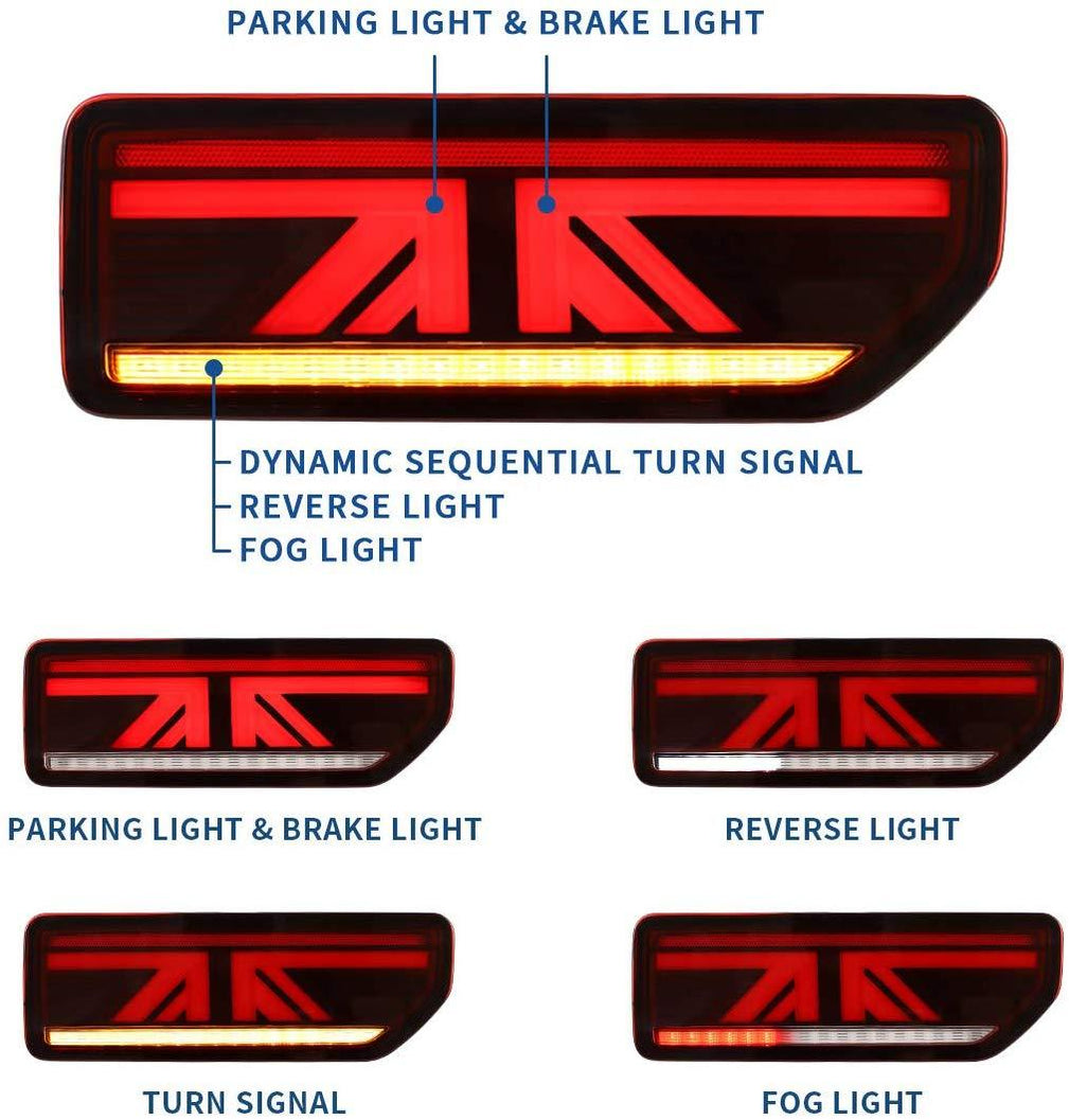 VLAND for Suzuki Jimny LED Rear Lights 2019-up Smoked / Red Clear ABS ...